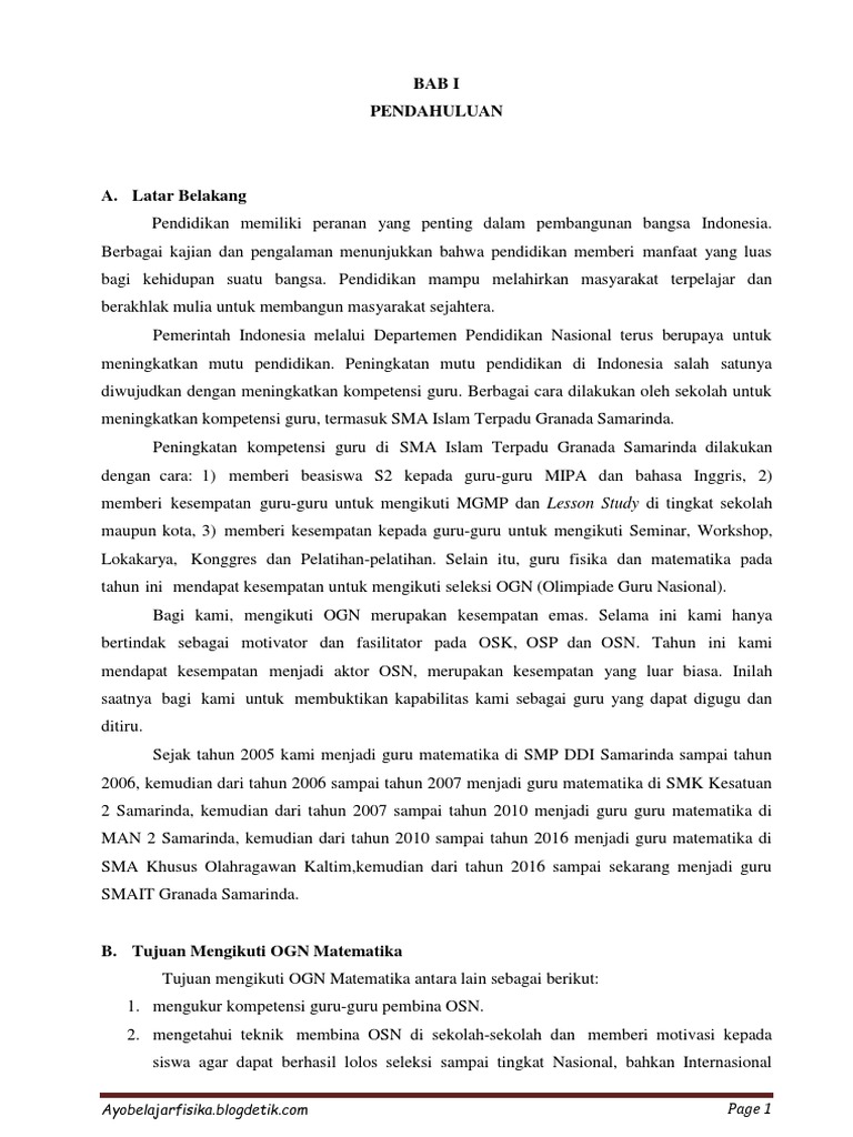 Contoh Risalah Ilmiah Osn Guru | PDF