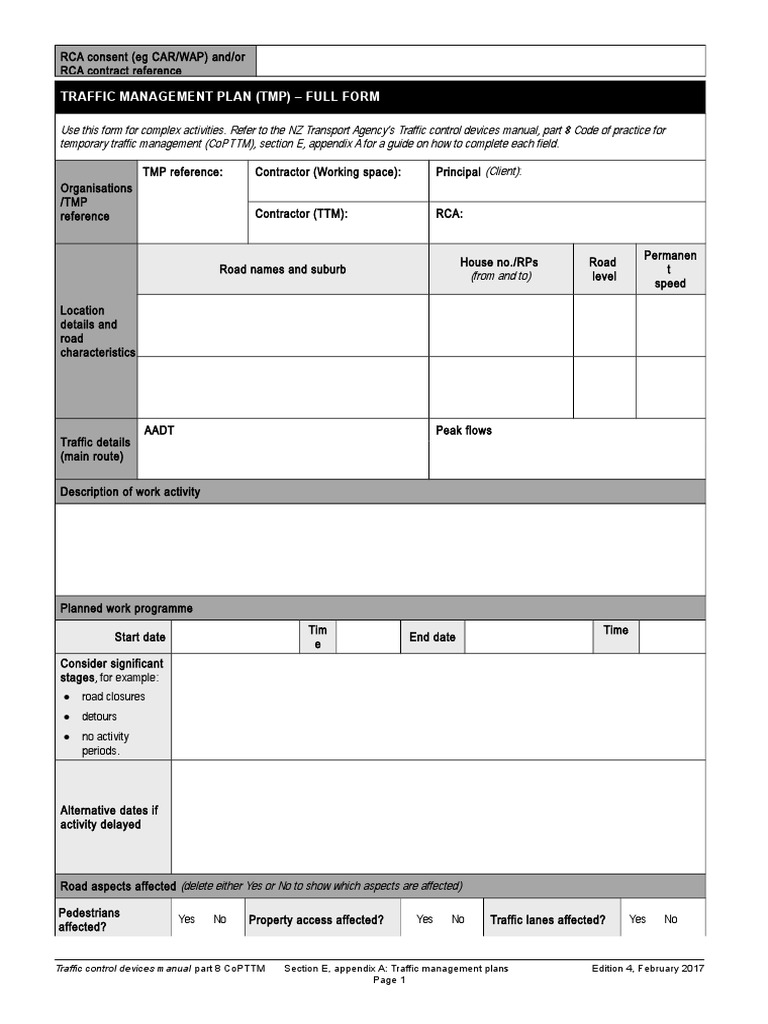 01 TMP Full Copttm 4th Ed Feb2017 | PDF | Traffic | Speed Limit