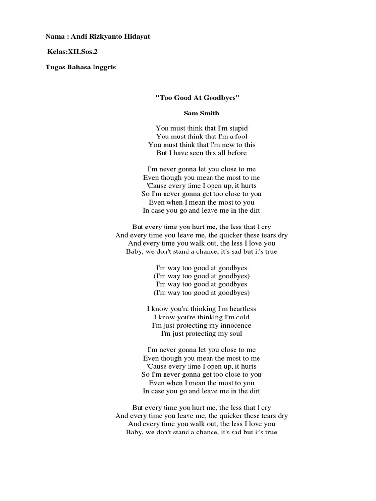 Lirik Lagu Bahasa Inggris | PDF | Poetry | Home & Garden