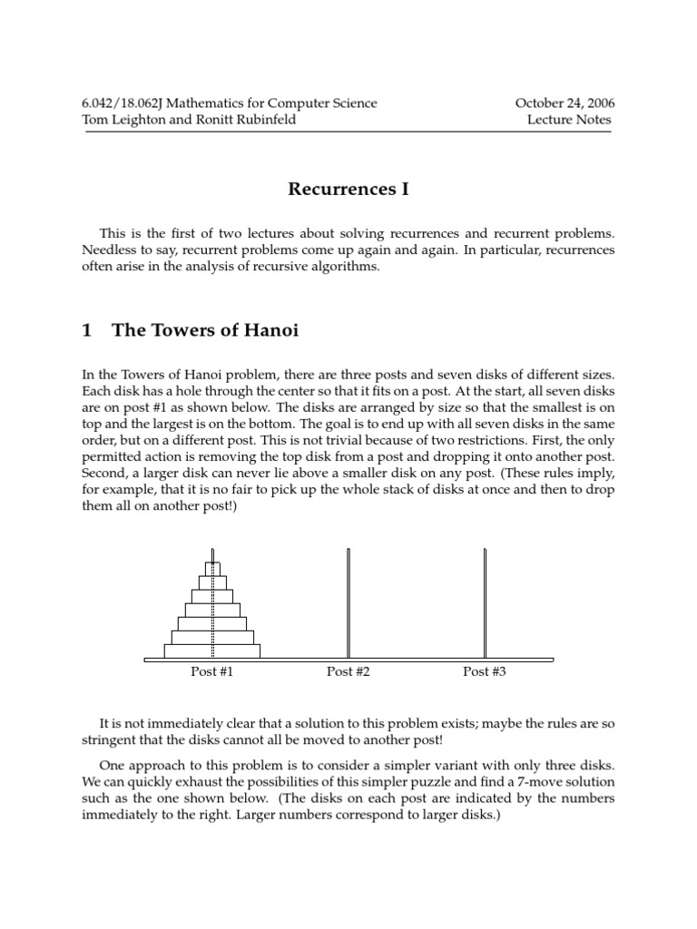 Towers of Hanoi | PDF | Theoretical Computer Science | Mathematical ...
