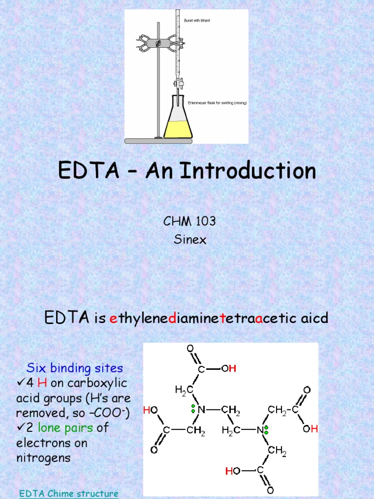 EDTA - An Introduction: CHM 103 Sinex | PDF