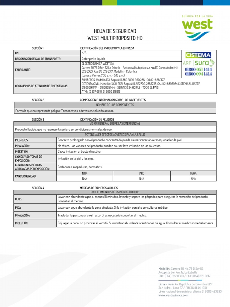 H.S West Multipróposito HD | PDF | Agua | Residuos