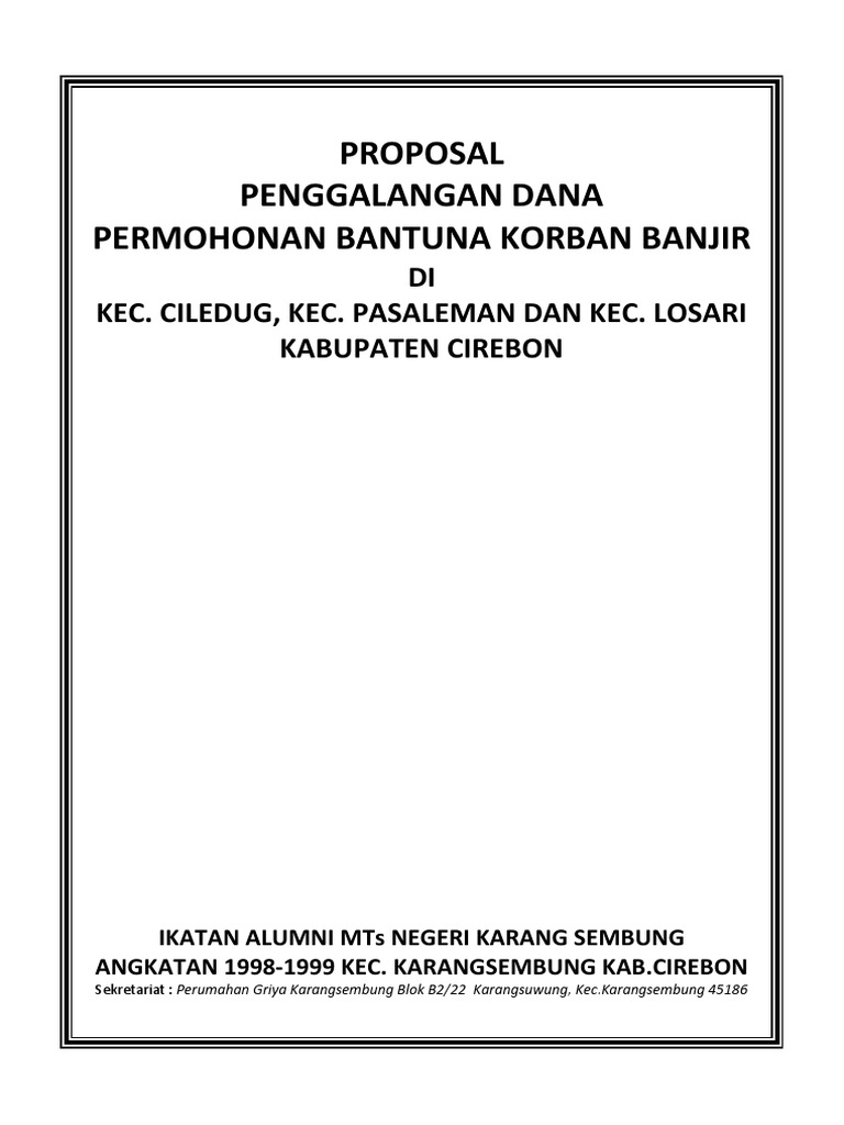 Proposal Bantuan Bencana Banjir | PDF