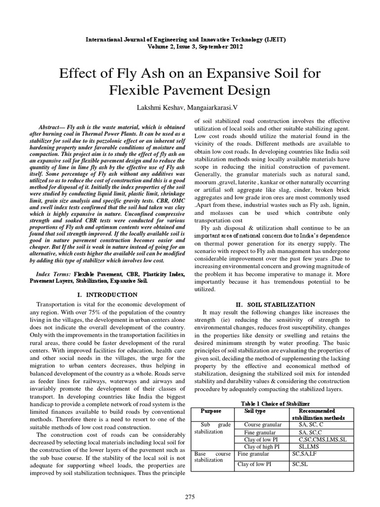 Effect of Fly Ash | PDF | Fly Ash | Road Surface