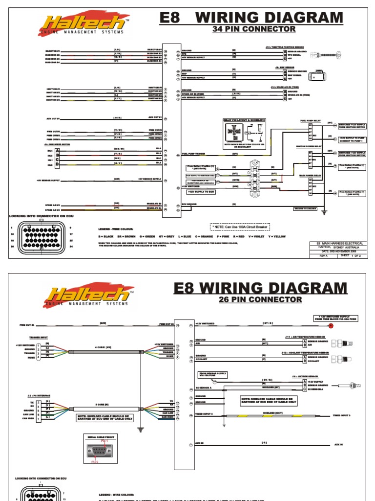 E8 Wiring Diagram | PDF | Electrical Connector | Fuel Injection