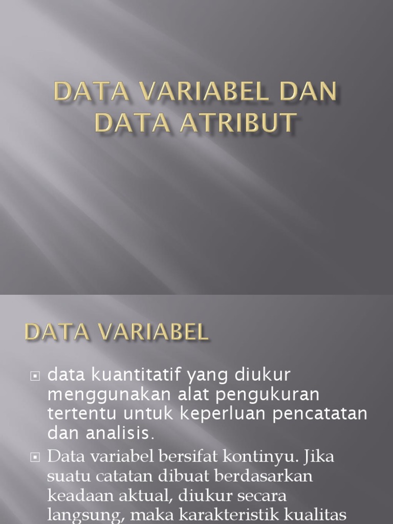 Data Variabel Dan Data Atribut | PDF | Komputer