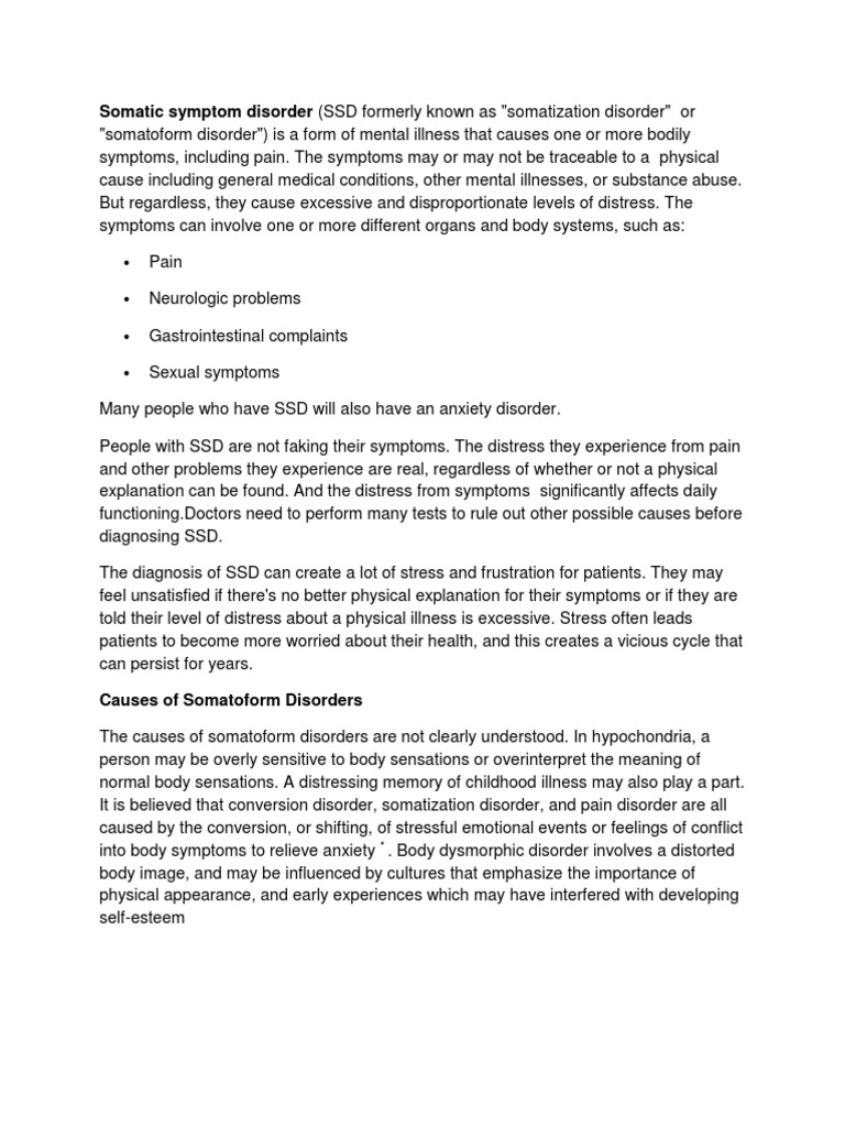 Somatic Symptom Disorder | PDF | Positive Psychology | Behavioural Sciences