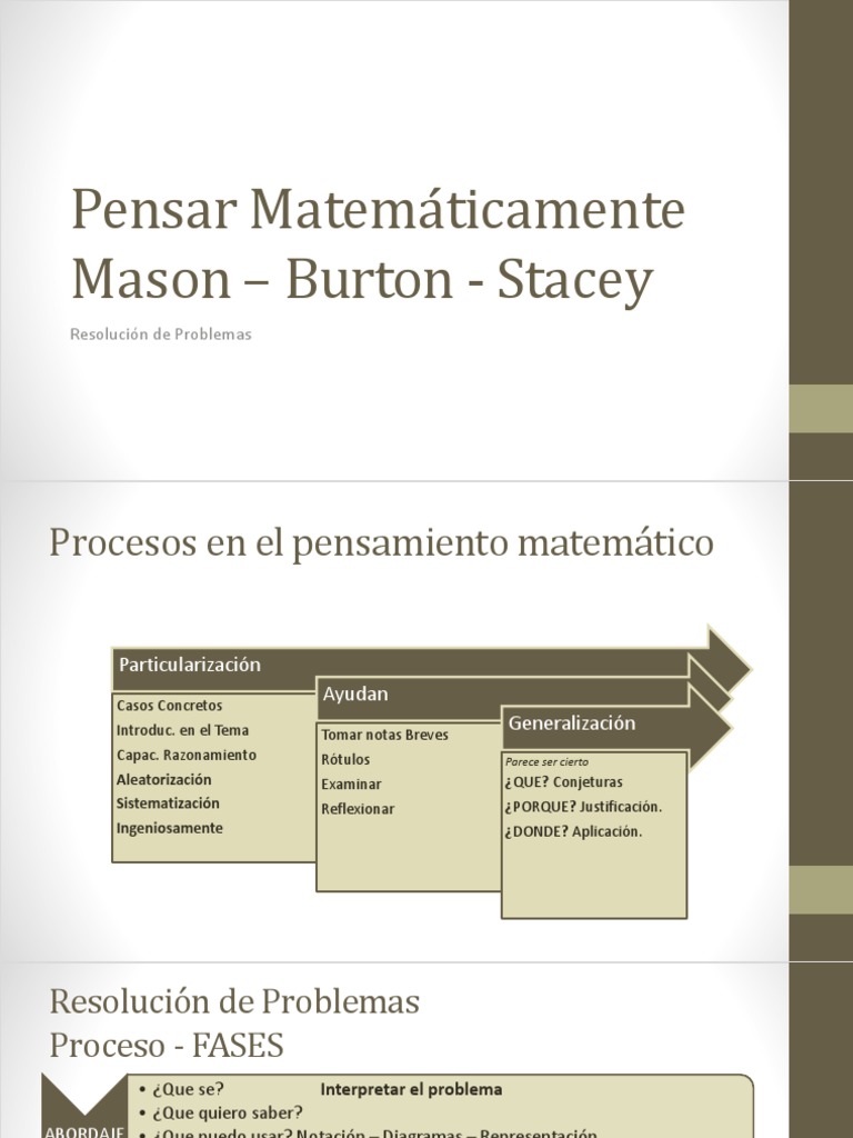 Pensar Matemáticamente | PDF | Teoría de la justificación | Justificación