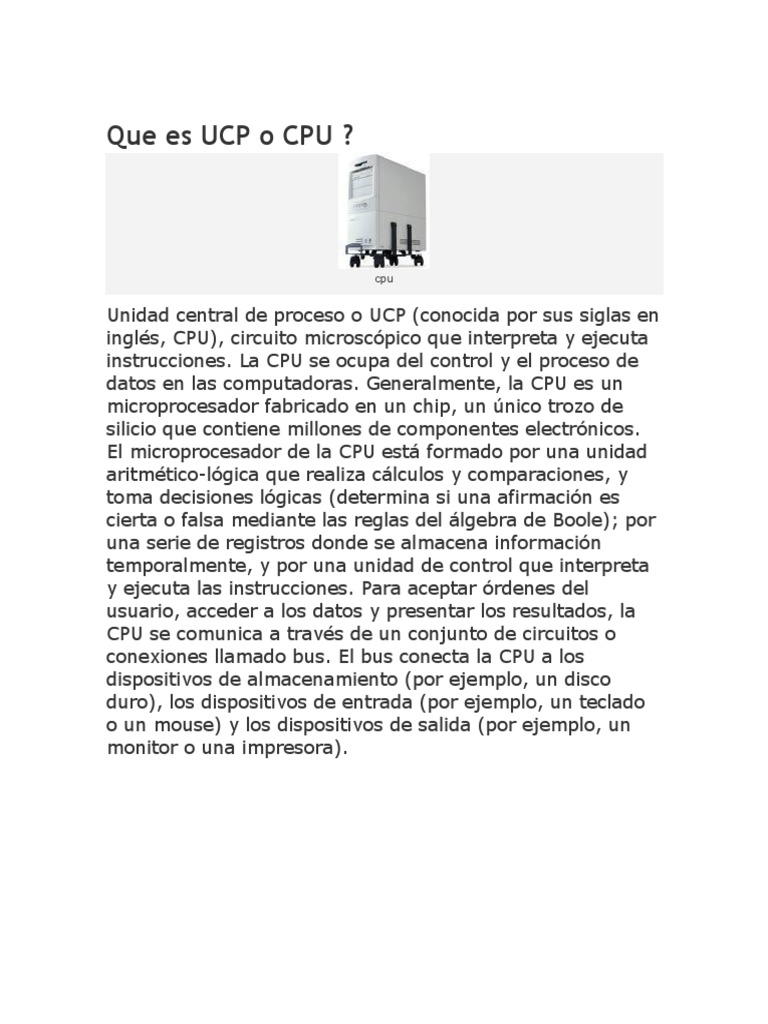 Que Es UCP o CPU | PDF | Monitor de computadora | Wifi