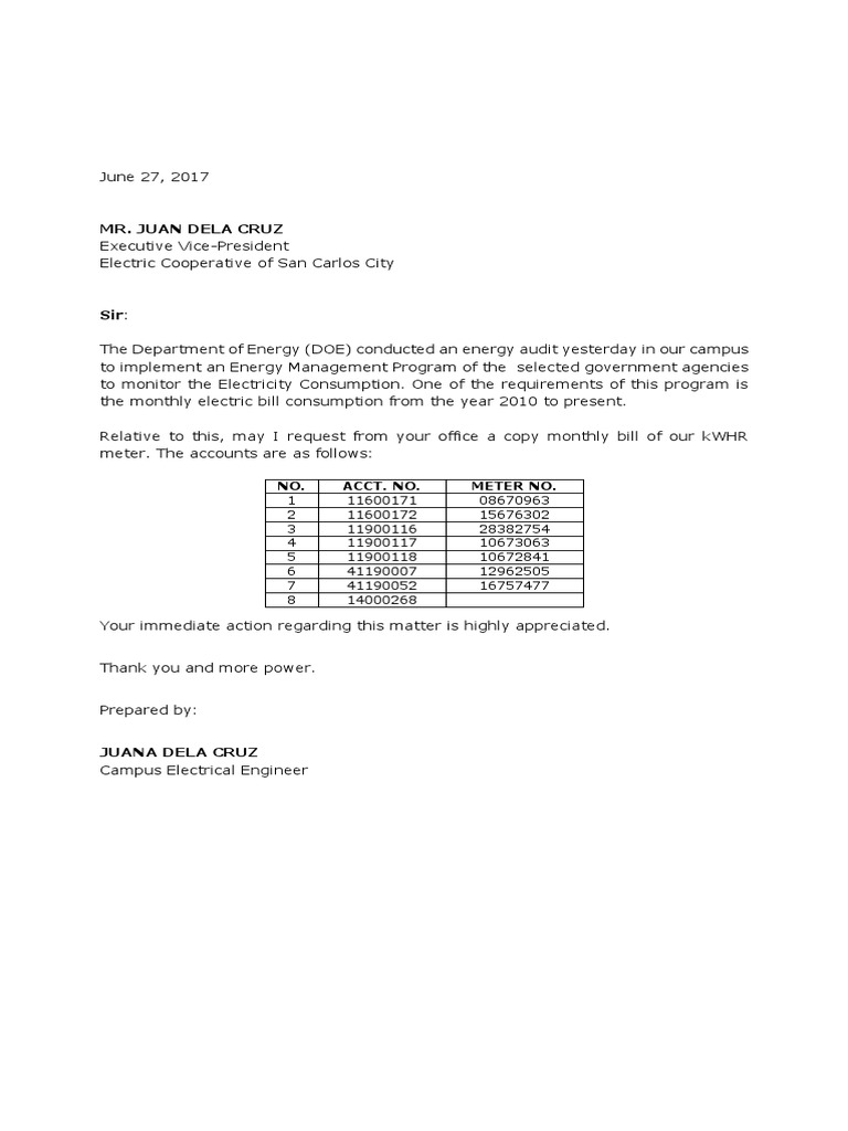 Request for Monthly Electric Bill Records | PDF | Technology & Engineering