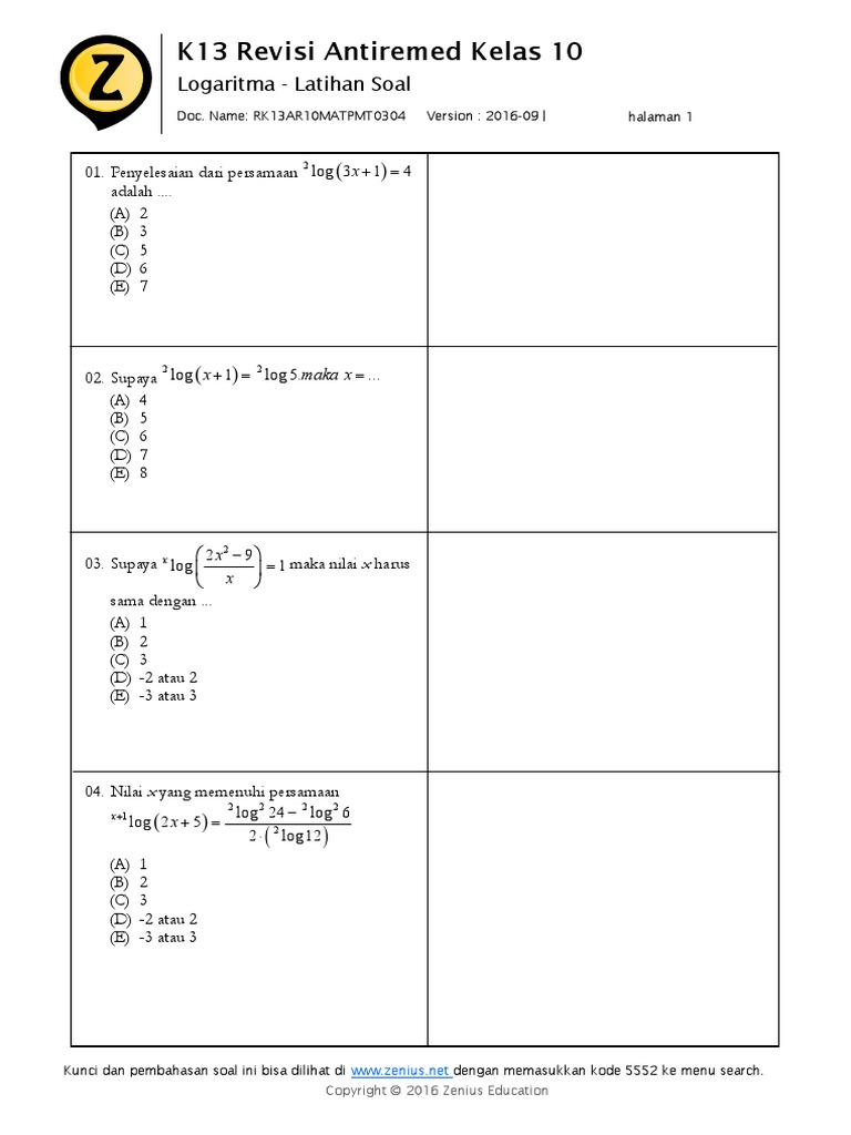 Soal Logaritma Sederhana | PDF