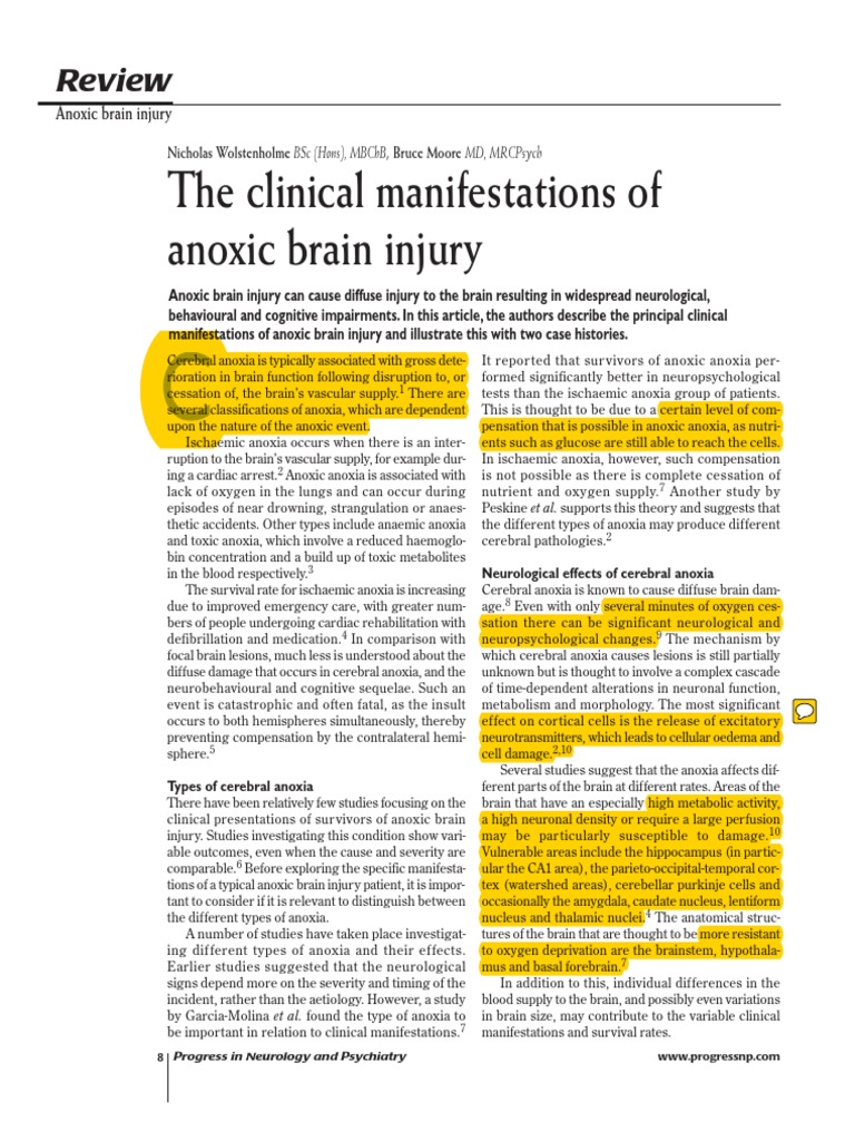 Anoxic Brain Injury | Amnesia | Traumatic Brain Injury