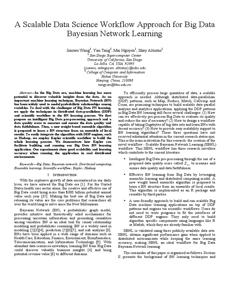 A Scalable Data Science Workflow Approach For Big Data Bayesian Network ...