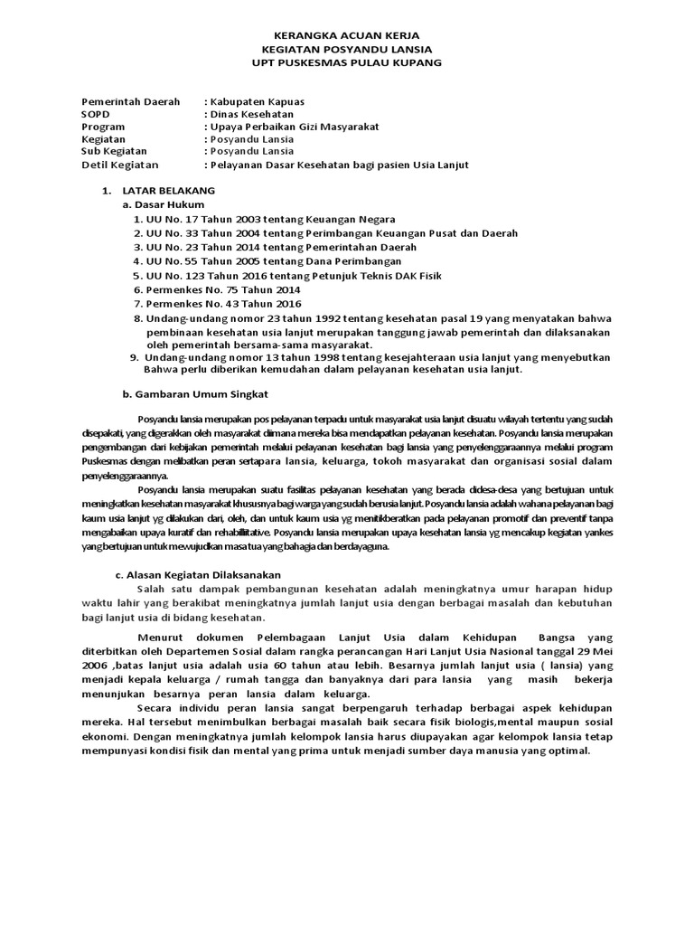 Kak Posyandu Lansia | PDF