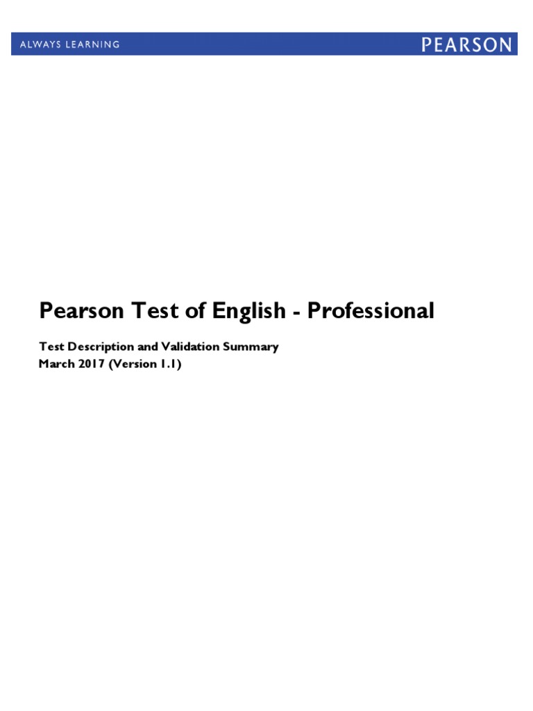 Pearson Versant Sample | PDF | Reading Comprehension | Question
