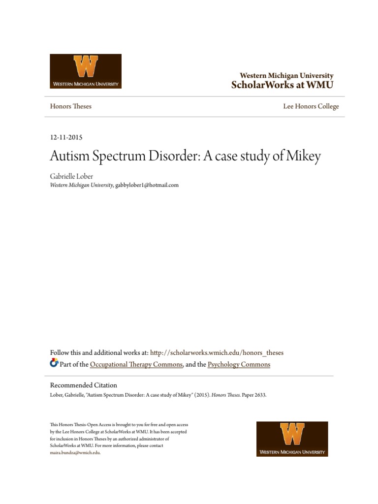 Autism Case Study: Mikey's Story | PDF | Sensory Processing Disorder ...