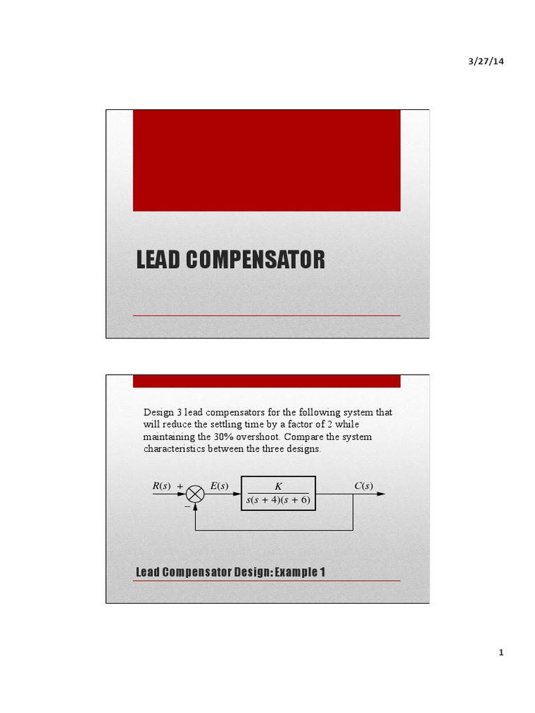 Lead Lead Lag Compensator | PDF | Systems Theory | Applied Mathematics