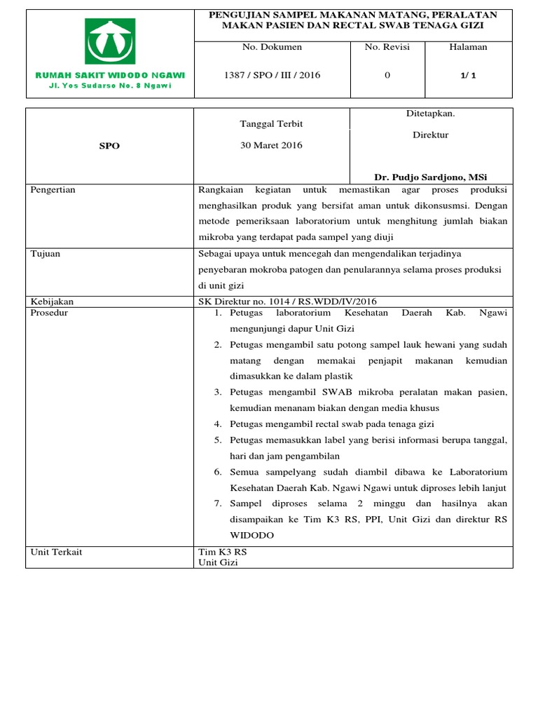 Sop Rectal Swab | PDF