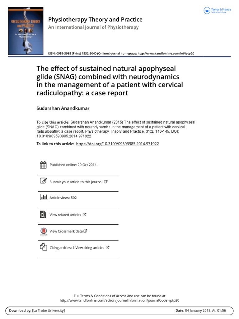 The Effect of Sustained Natural Apophyseal Glide SNAG Combined With ...