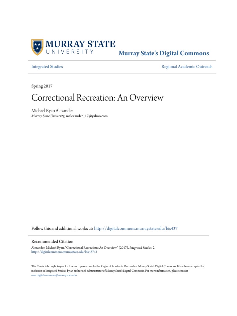 Correctional Recreation - An Overview | PDF | Prison | Prisoner