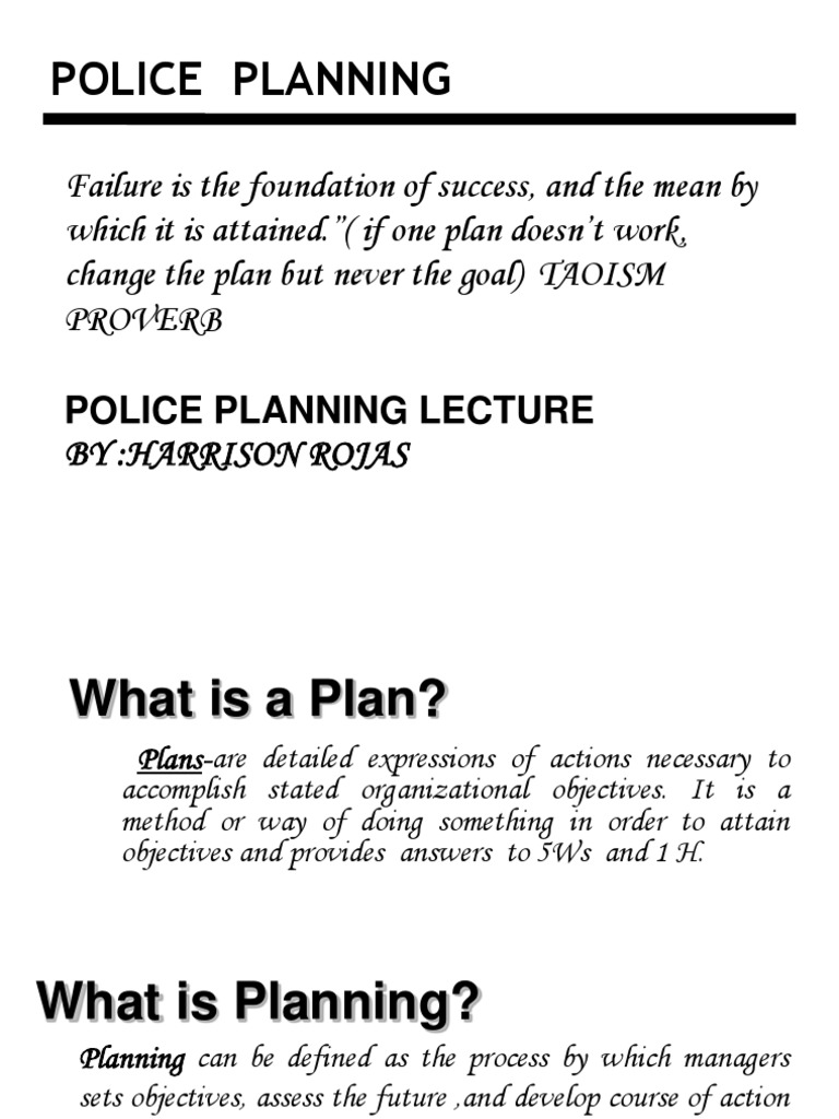 Planning | Police | Crime & Violence