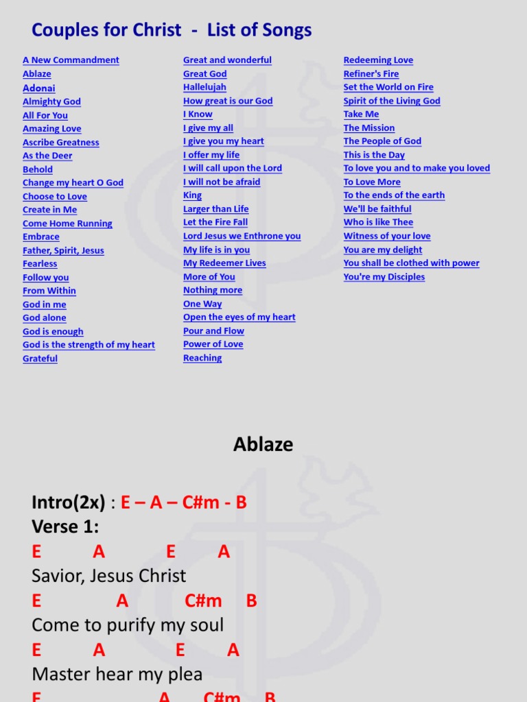 CFC Songs | PDF | Song Structure | God In Christianity