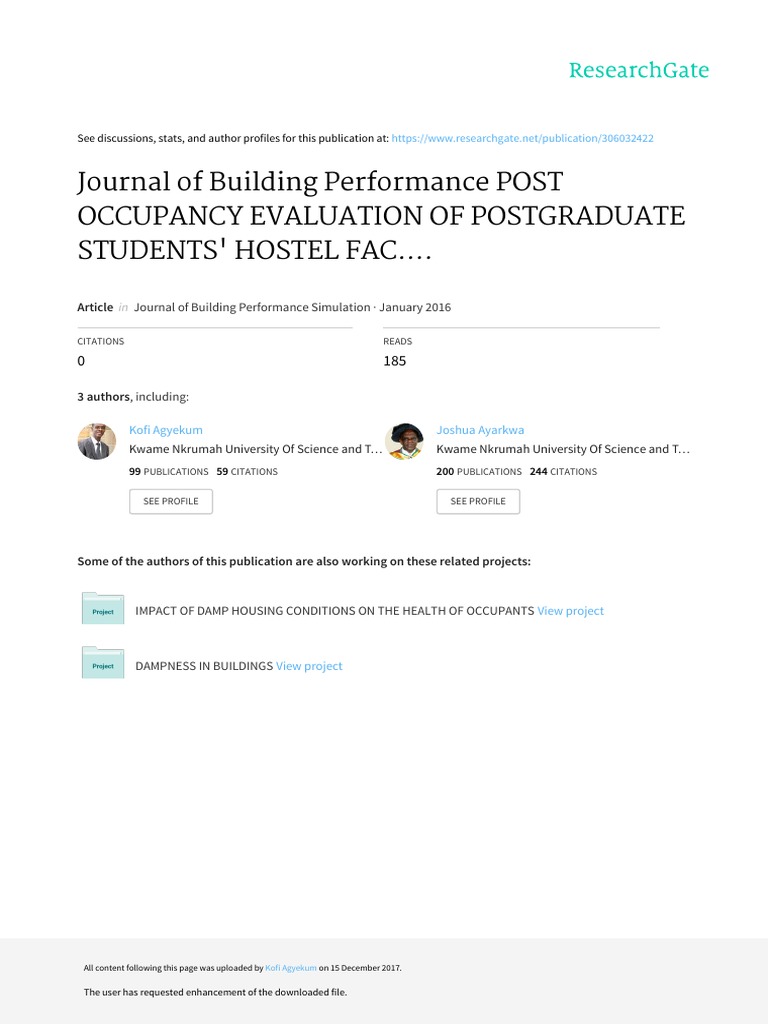 Post Occupancy Evaluation | PDF | Evaluation | Science