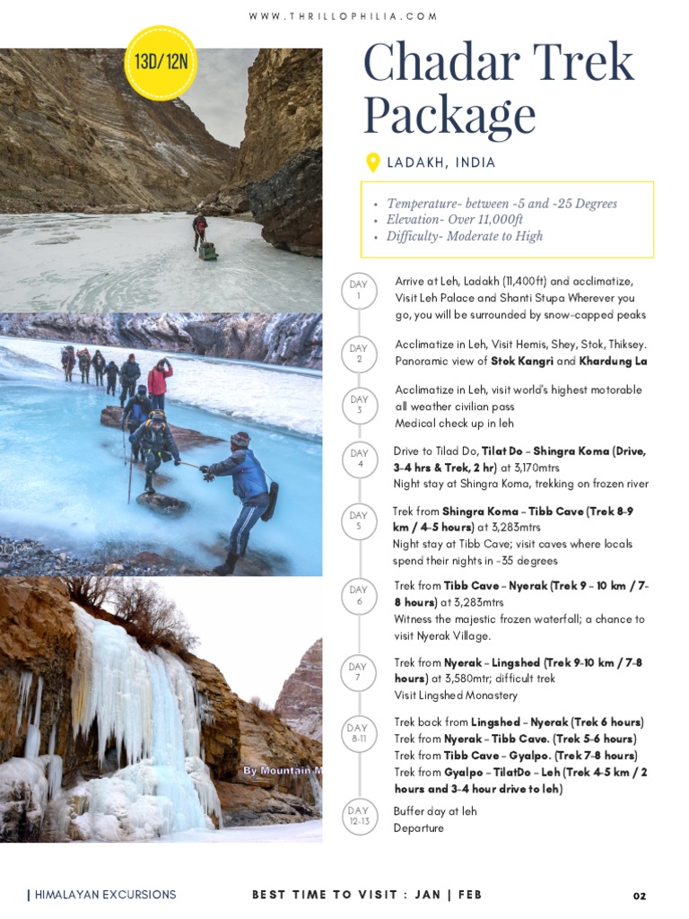 Chadar Trek Package: Ladakh, India | PDF