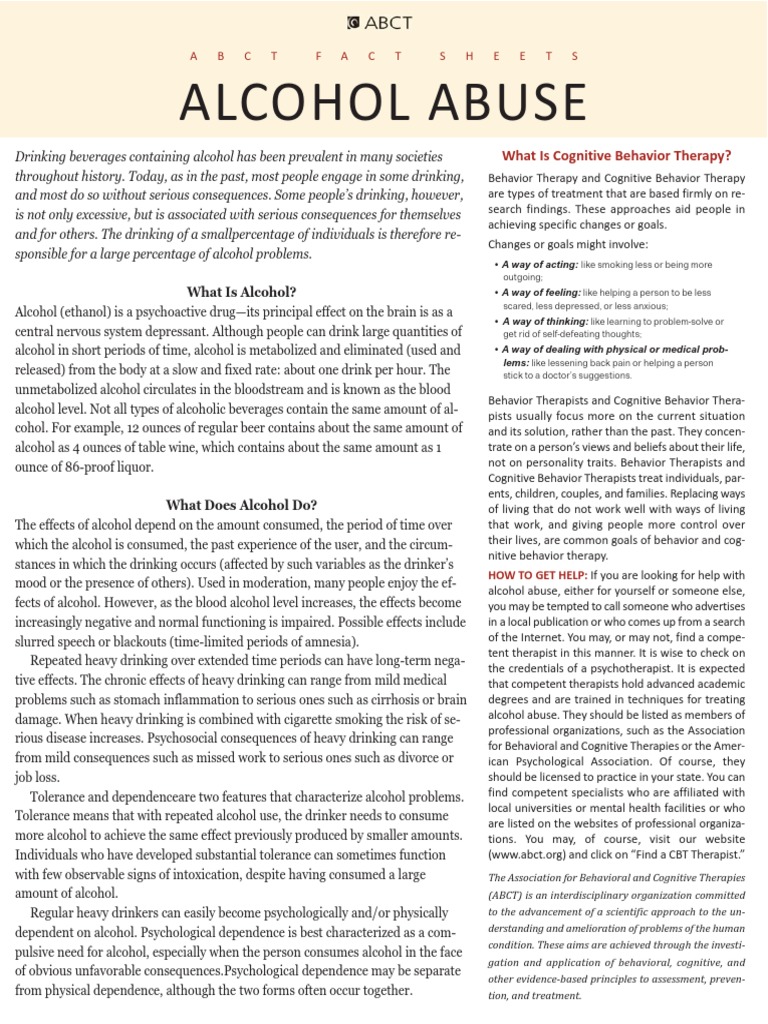 Alcohol | PDF | Alcoholism | Behaviour Therapy