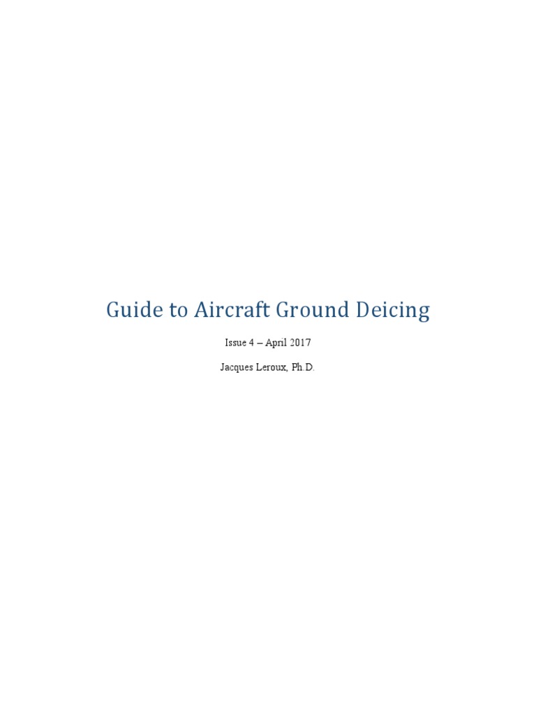 Guide To Aircraft Ground Deicing - Issue 4 | PDF | Aviation | Aerospace Engineering
