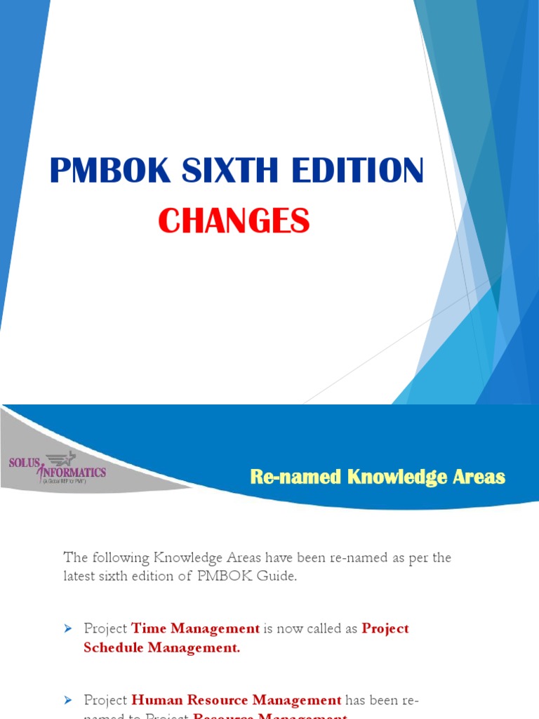 Changes in PMBOK 6th Edition | PDF | Agile Software Development ...