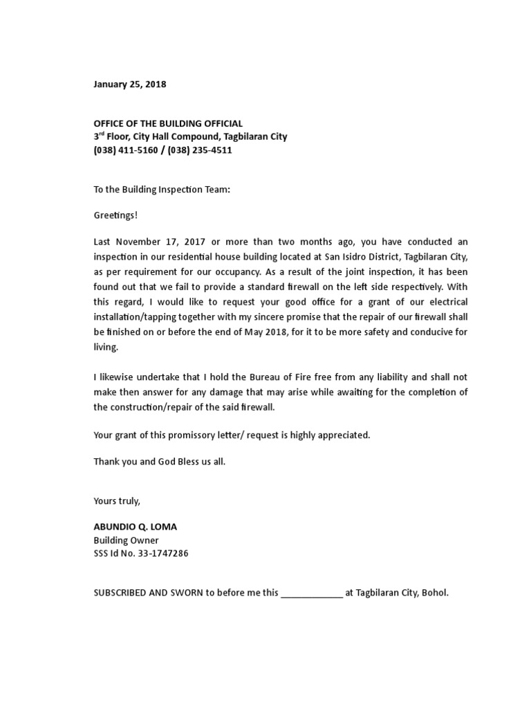 Building Official - Letter | PDF
