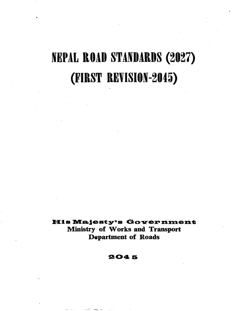 Nepal Road Design Guidelines | PDF | Lane | Road