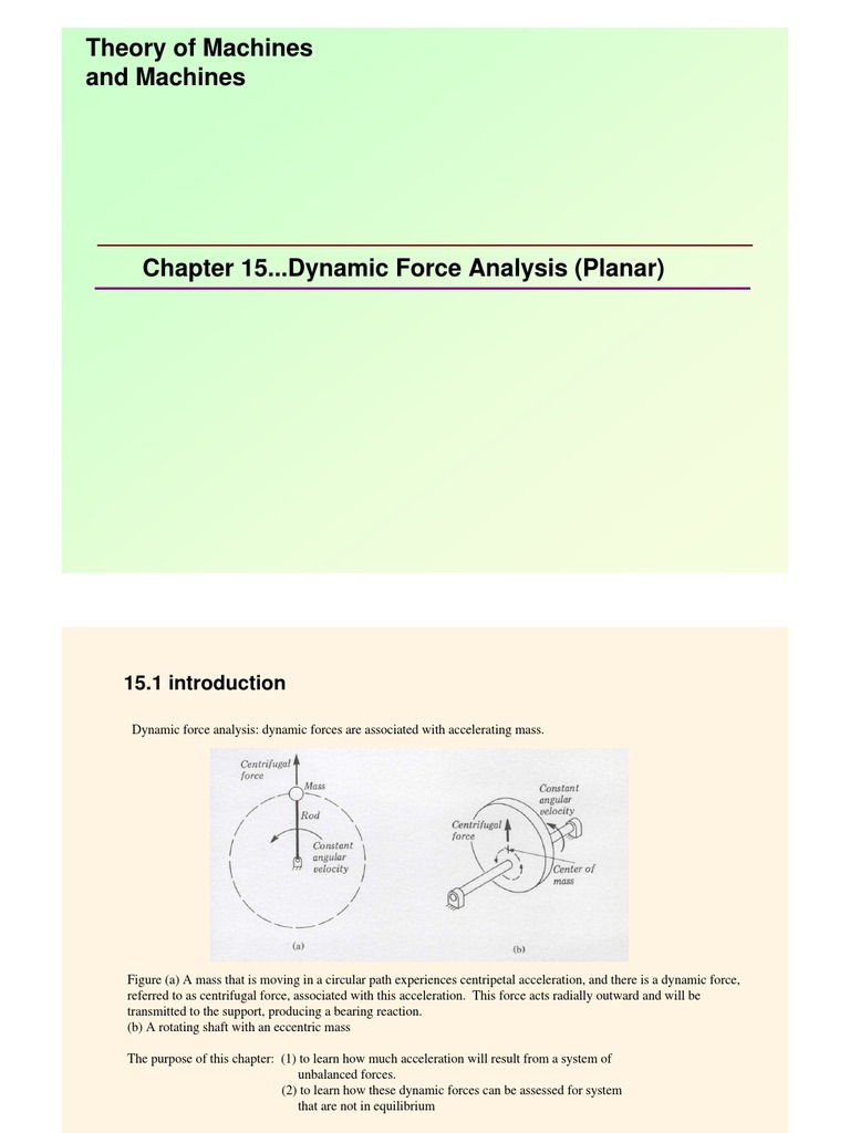 Theory of Machines-Dynamic Force Analysis | PDF | Force | Temporal Rates