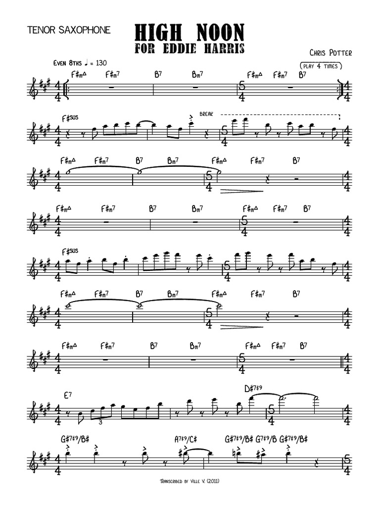 High Noon | PDF | Saxophone | Jazz
