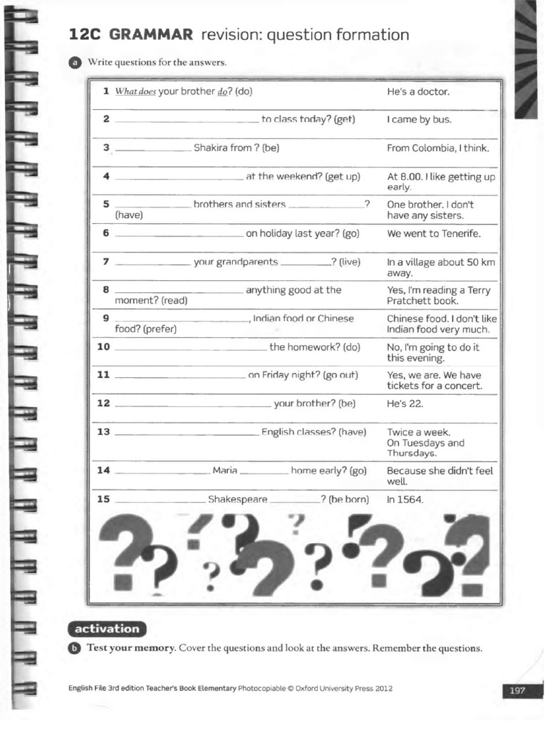 English File 3 E TB - Grammar 11 - 12 | PDF