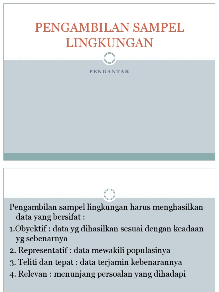 Pengambilan Sampel Lingkungan | PDF