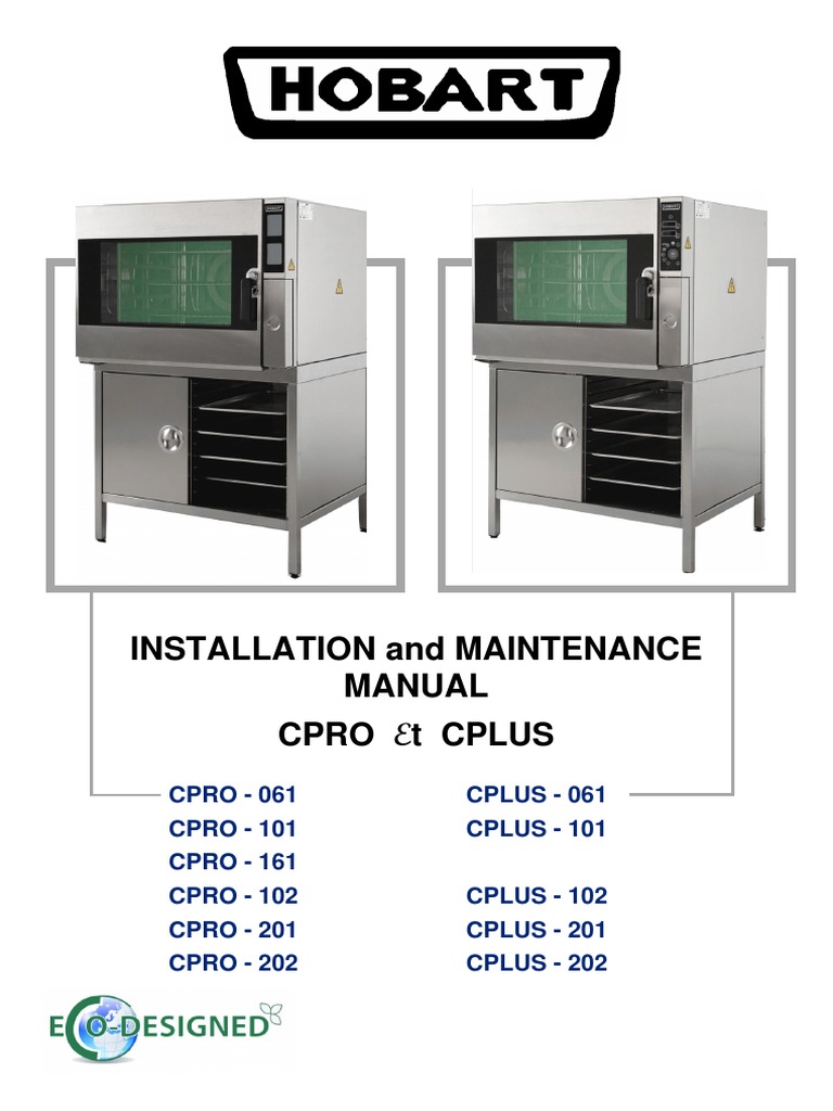 Hobart CPRO & CPLUS Oven Manual | PDF | Mains Electricity | Home Appliance