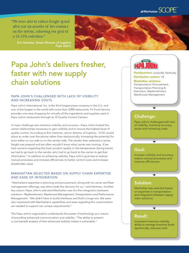 Papa Johns Case Study For LSCM ITM Paper | PDF | Cargo | Inventory