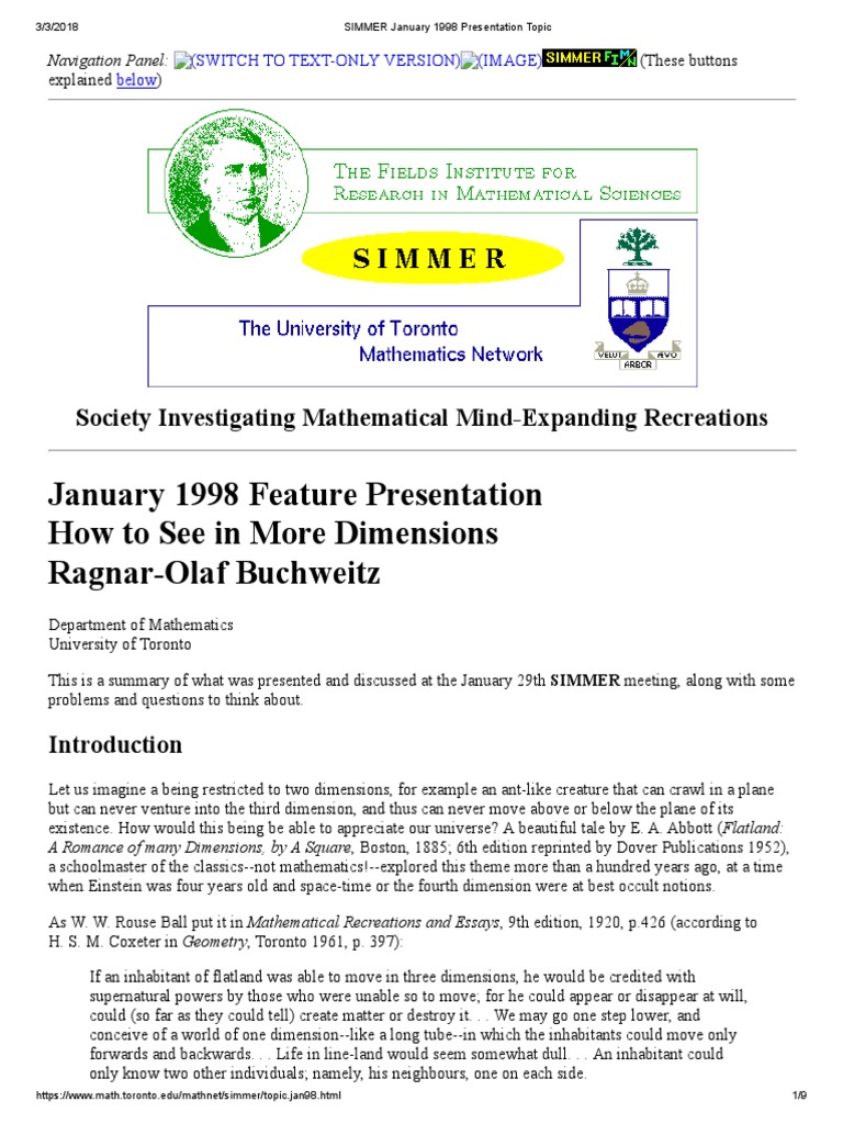 Projecting Higher Dimensions: An Introduction to Visualizing Tesseracts ...