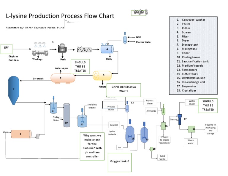 L-Lysine Production Process Flow Chart | PDF | Filtration | Liquids