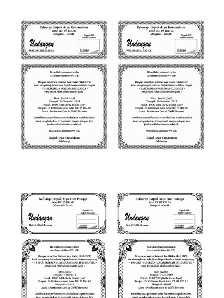 Contoh Border Undangan | PDF