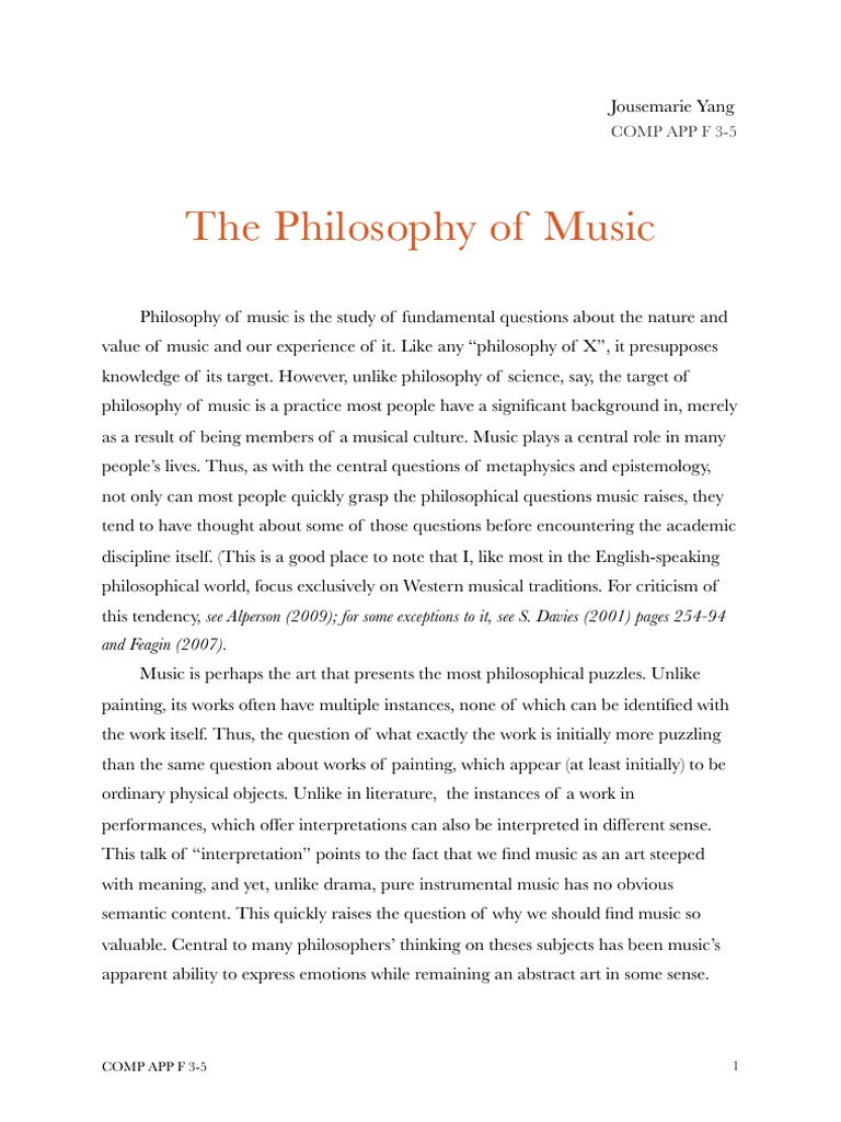 The Philosophy of Music | PDF | Aesthetics | Epistemology