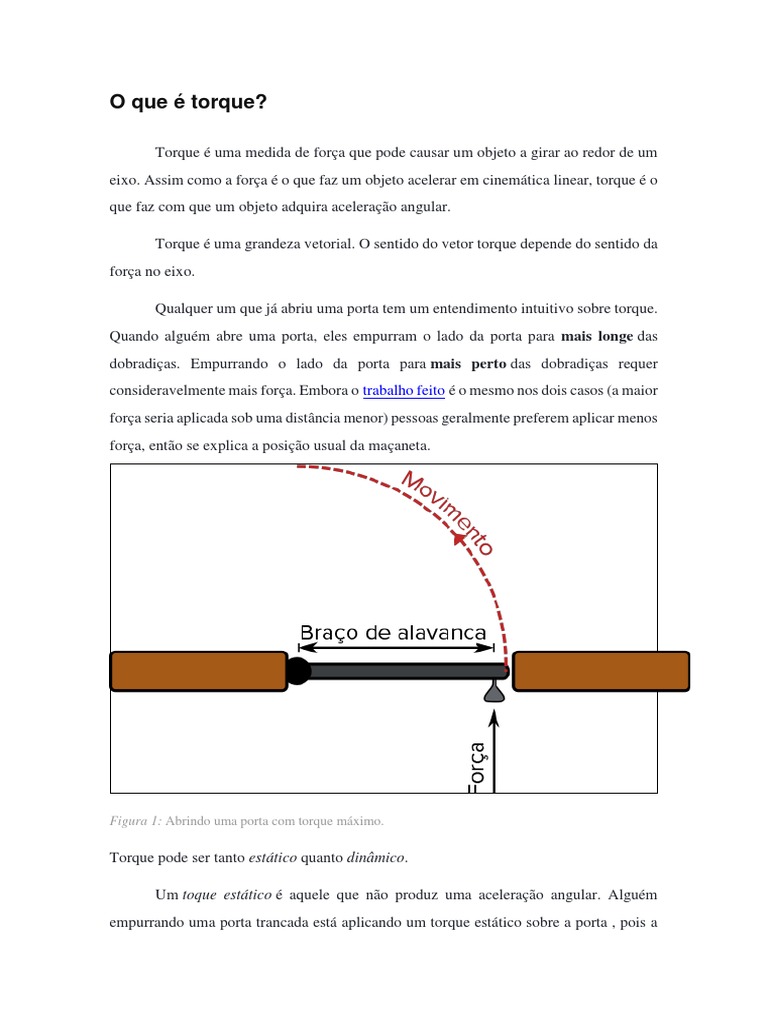 O Que É Torque | PDF | Torque | Potência (Física)