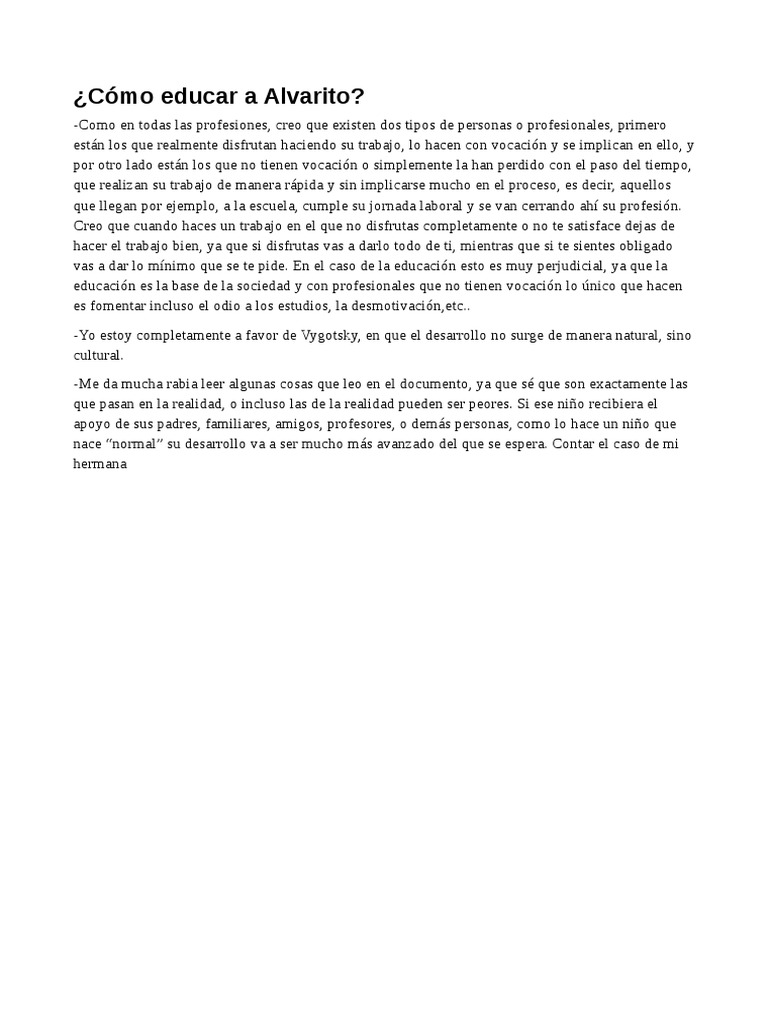 Cómo Educar A Alvarito | PDF