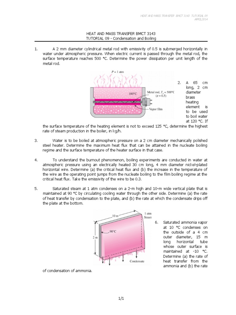 Tutorial 9 Cengel | PDF | Boiling | Heat Transfer