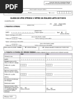 Vloga Za Prijavo Prebivalisca | PDF