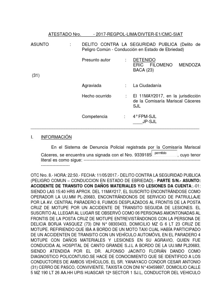 + Yuri Henry Quispe Ynga | PDF | Violencia | Transporte