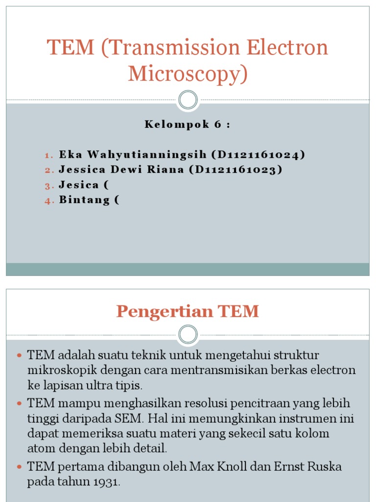TEM (Transmission Electron Microscopy) | PDF