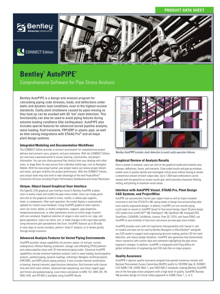Bentley Autopipe: Comprehensive Software For Pipe Stress Analysis | PDF ...